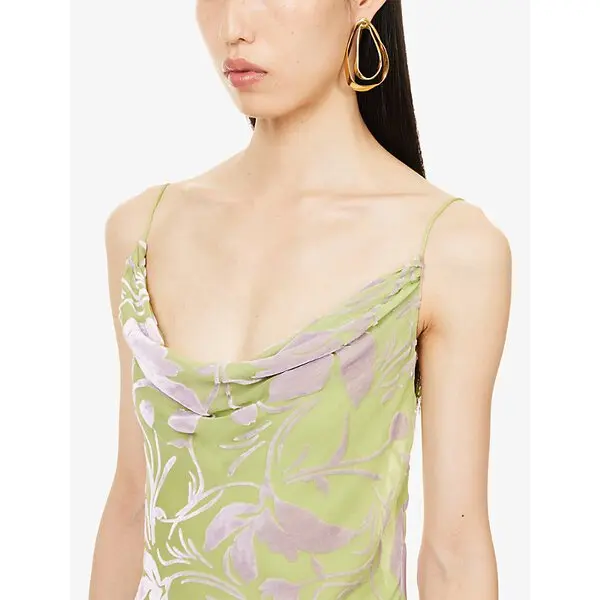RAT AND BOA Elara Devoré Fringed Woven Mini Dress