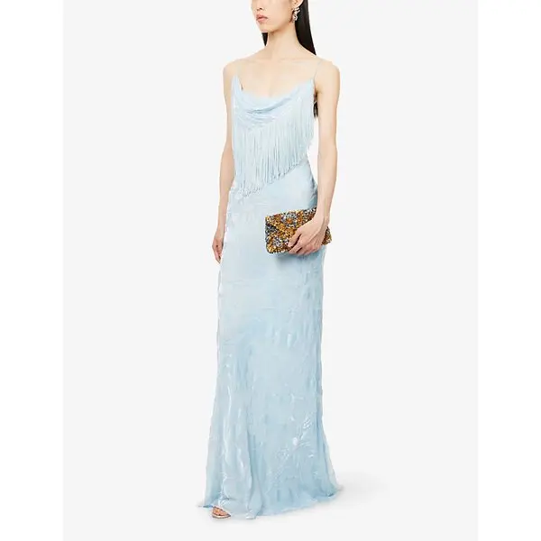 RAT AND BOA Inaya Devoré-print Woven Maxi Dress