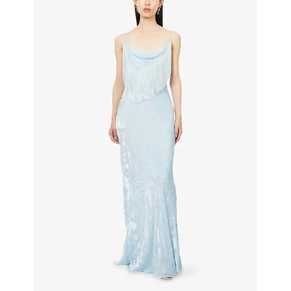 RAT AND BOA Inaya Devoré-print Woven Maxi Dress