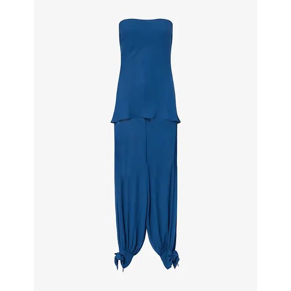 RAT AND BOA Insignia Sheer Woven Jumpsuit - Blue
