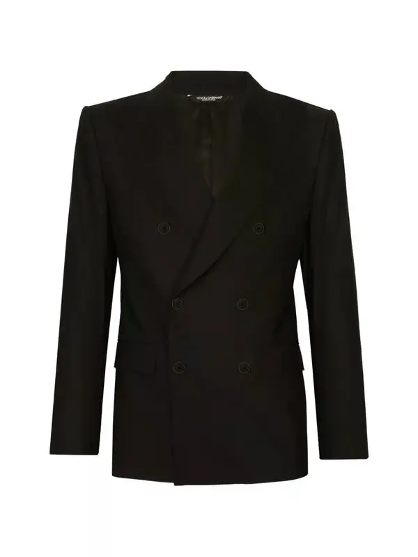 Dolce & Gabbana Double-breasted Stretch Wool Sicilia-fit Suit - Black