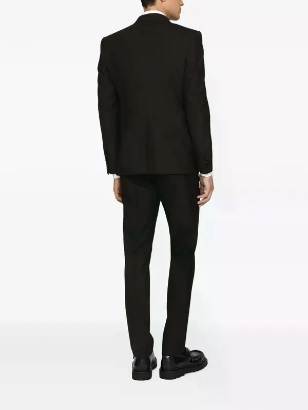Dolce & Gabbana Double-breasted Stretch Wool Sicilia-fit Suit - Black