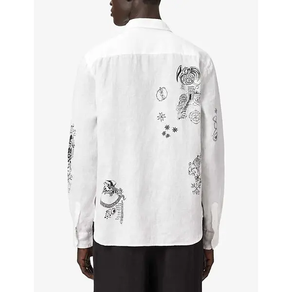 ALLSAINTS Terror Graphic-print Linen Shirt