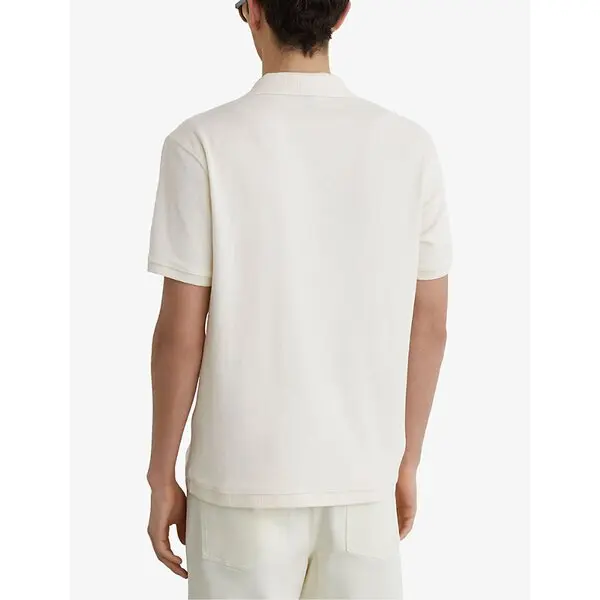 REISS Eden Cuban-collar Towelling Shirt - White