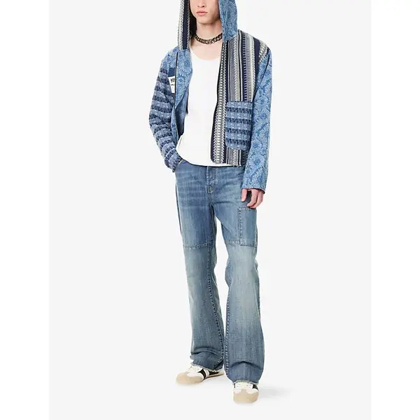 HONOR THE GIFT Indigo Tapestry Cotton-blend Hoody