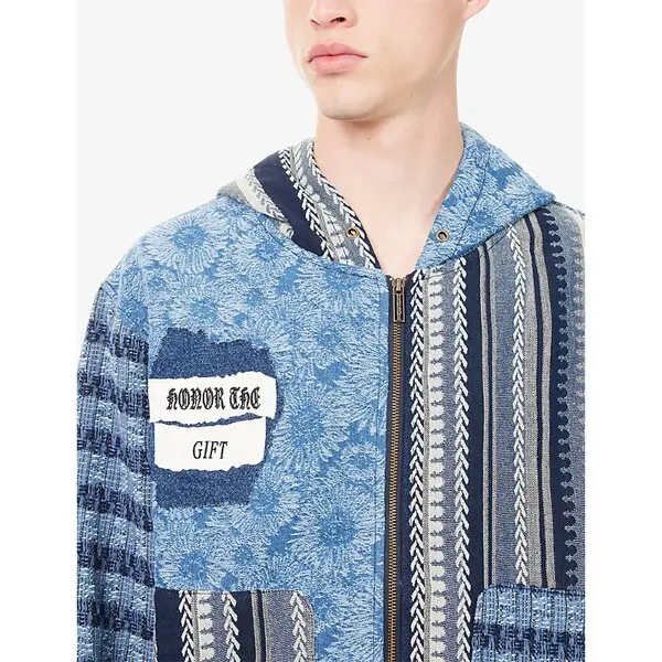 HONOR THE GIFT Indigo Tapestry Cotton-blend Hoody
