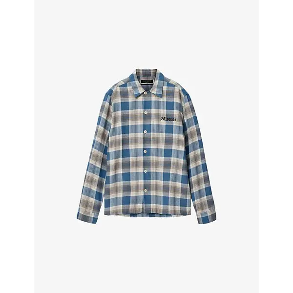 ALLSAINTS Alta Logo-embroidered Checked Cotton Shirt