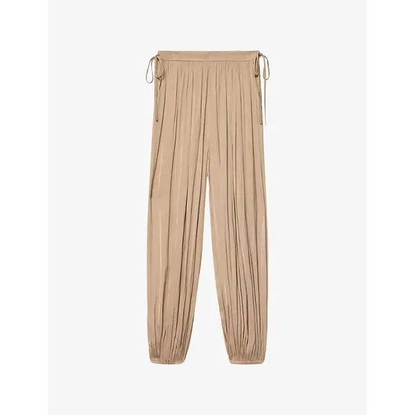 ALLSAINTS Eshe Balloon-leg Satin Trousers - Pinto Brown