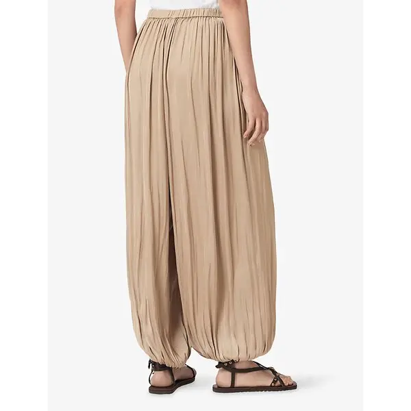 ALLSAINTS Balloon Leg Satin Trousers - Pinto Brown