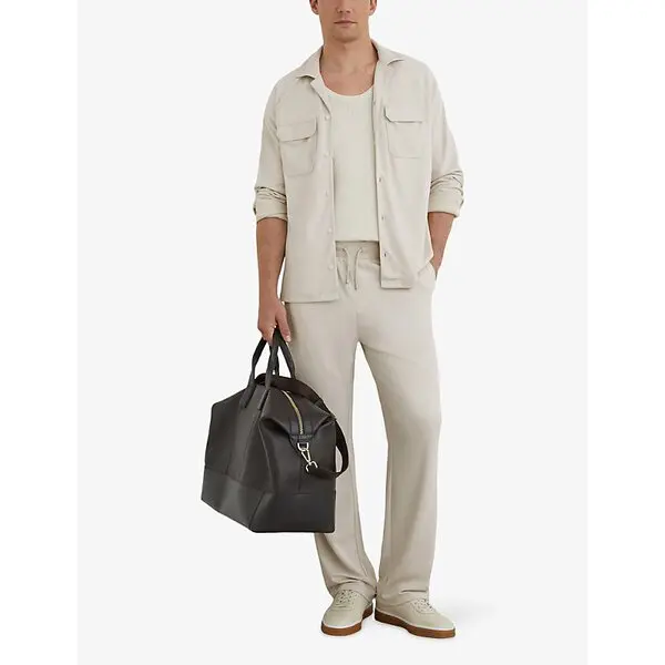 REISS Lennox Drawstring-waist Linen-blend Trousers