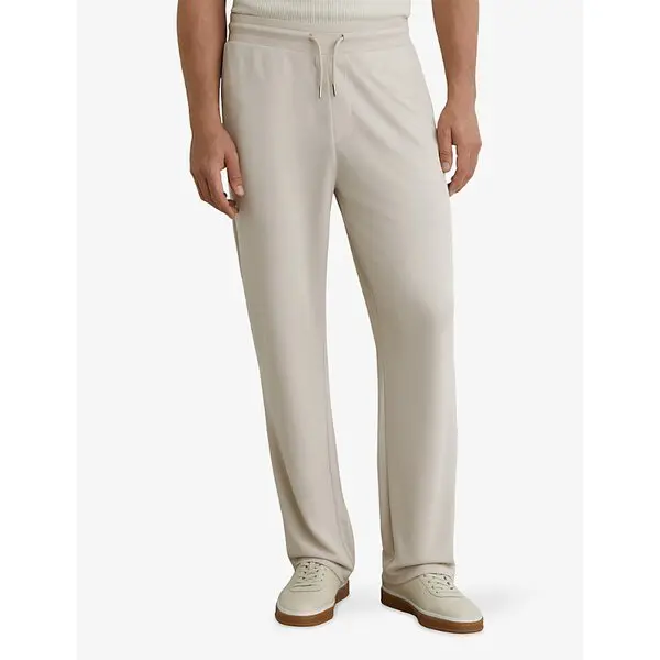 REISS Lennox Drawstring-waist Linen-blend Trousers