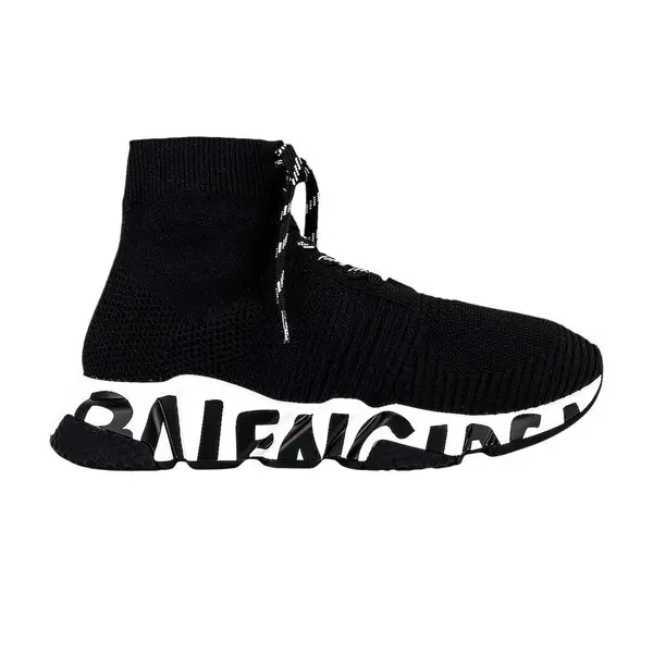 Balenciaga Speed Lace-up Graffiti Sneaker - Black