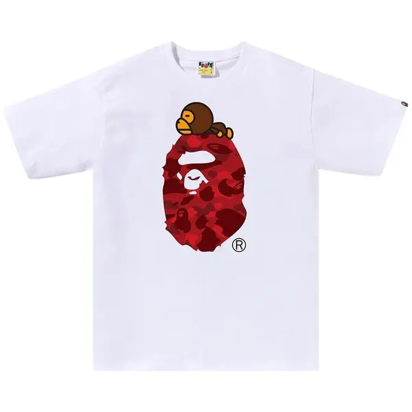 A BATHING APE Color Camo Ape Head T-shirt - White
