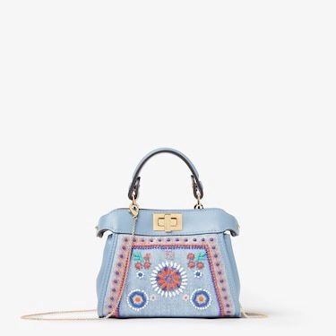 Fendi Nano Peekaboo Bag - Light Blue