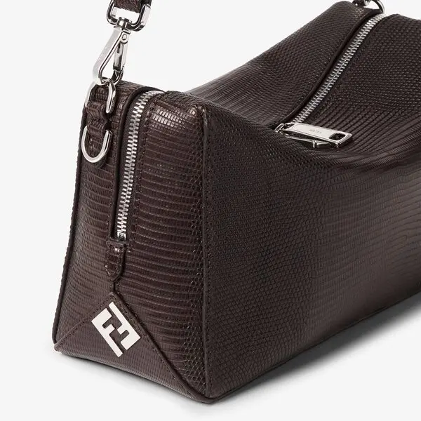 Fendi Lui Medium Bag In Lizard Leather - Brown