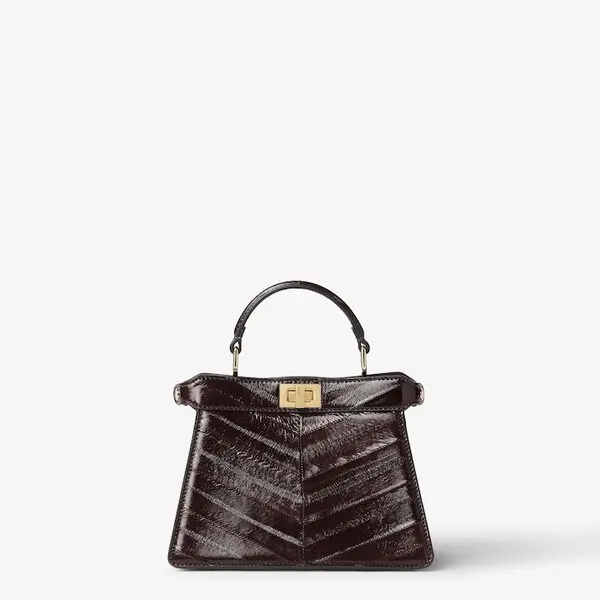 Fendi Peekaboo Iseeu Petite Bag In Hagfish Leather With Chevron Motif