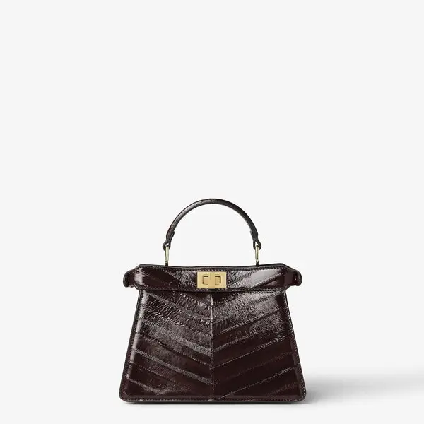 Fendi Peekaboo Iseeu Petite Bag In Hagfish Leather With Chevron Motif