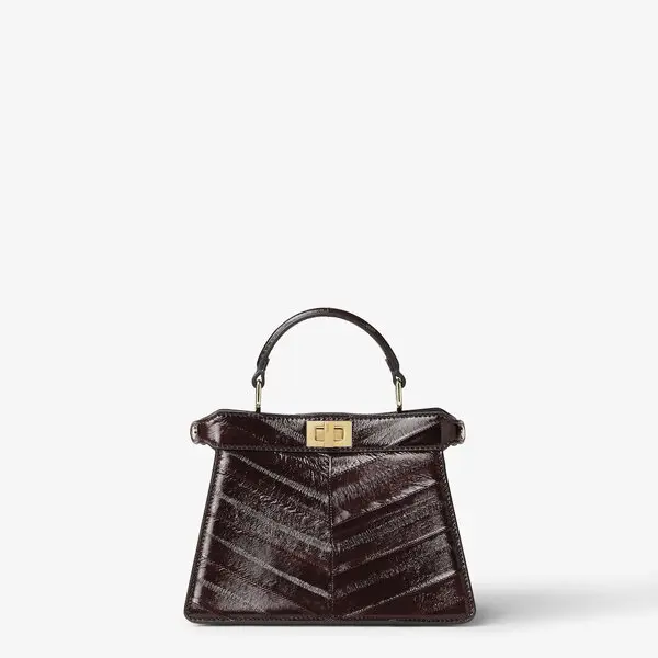Fendi Peekaboo Iseeu Petite Bag In Hagfish Leather With Chevron Motif