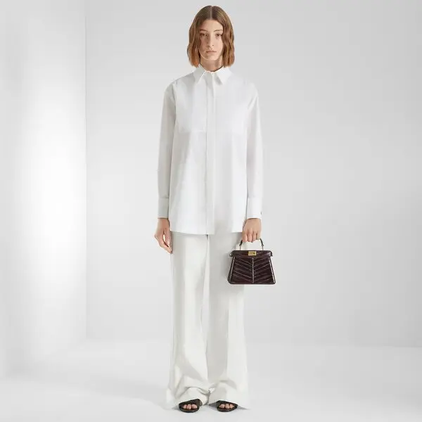 Fendi Peekaboo Iseeu Petite Bag In Hagfish Leather With Chevron Motif