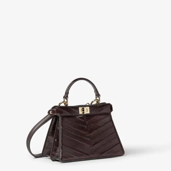Fendi Peekaboo Iseeu Petite Bag In Hagfish Leather With Chevron Motif