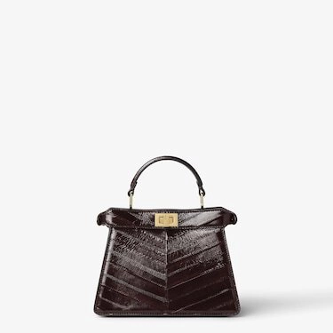 Fendi Peekaboo Iseeu Petite Bag In Hagfish Leather With Chevron Motif