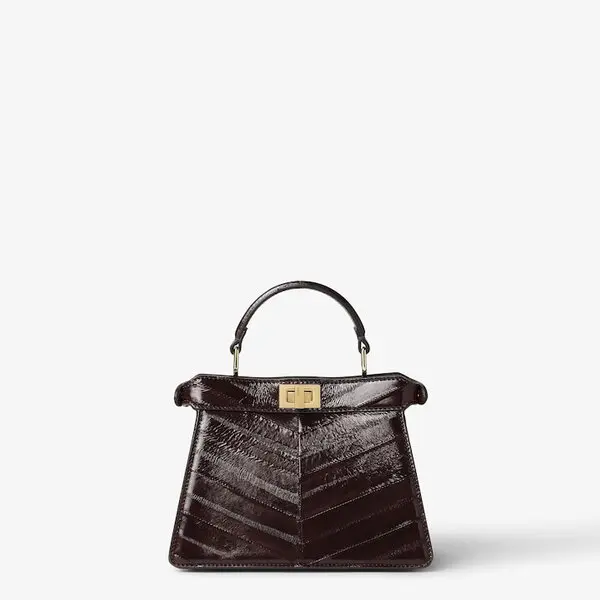 Fendi Peekaboo Iseeu Petite Bag In Hagfish Leather With Chevron Motif