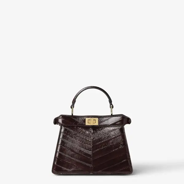 Fendi Peekaboo Iseeu Petite Bag In Hagfish Leather With Chevron Motif