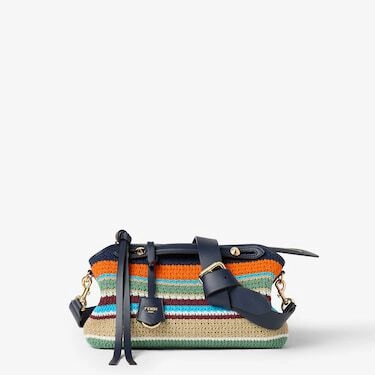 Fendi By The Way Soft Medium Bag In Raffia-effect And Cotton