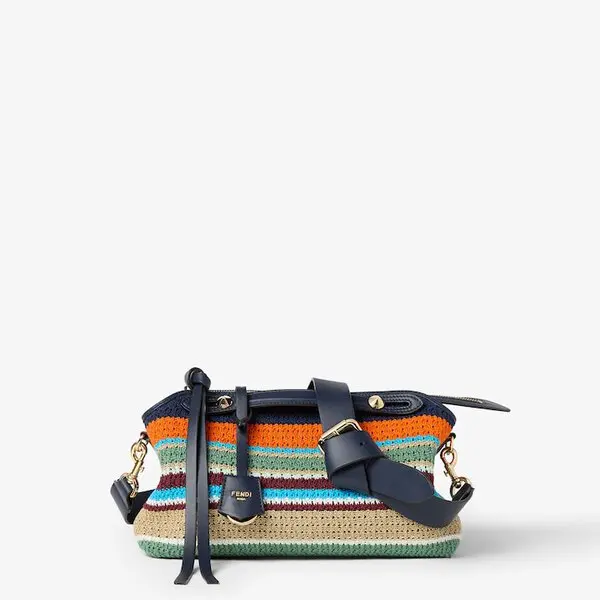 Fendi By The Way Soft Medium Bag In Raffia-effect And Cotton