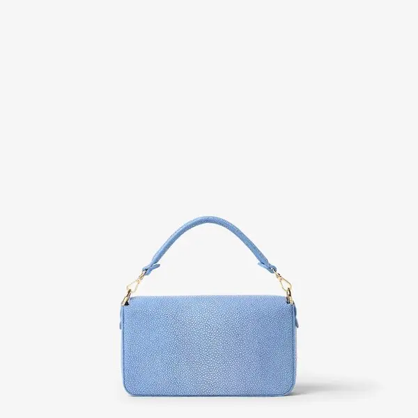 Fendi Baguette Mini In Periwinkle Blue Stingray Leather