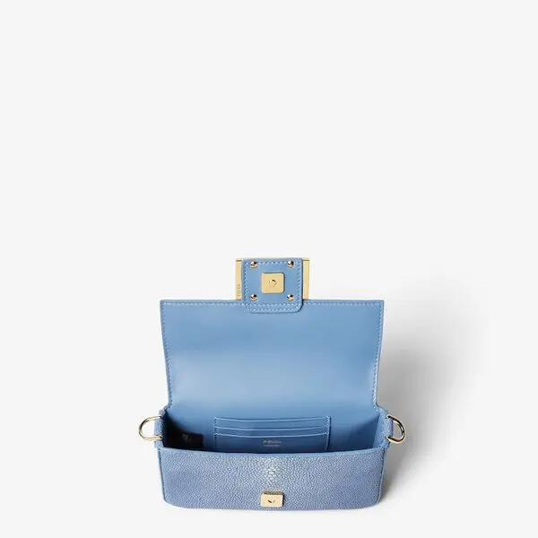Fendi Baguette Mini In Periwinkle Blue Stingray Leather
