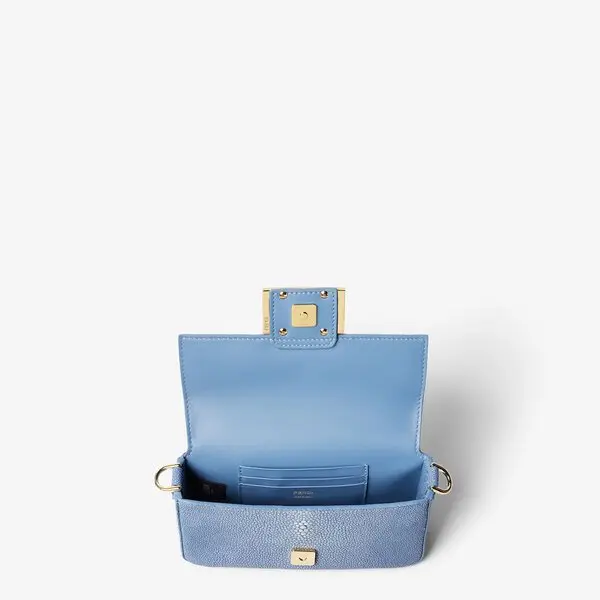 Fendi Baguette Mini In Periwinkle Blue Stingray Leather