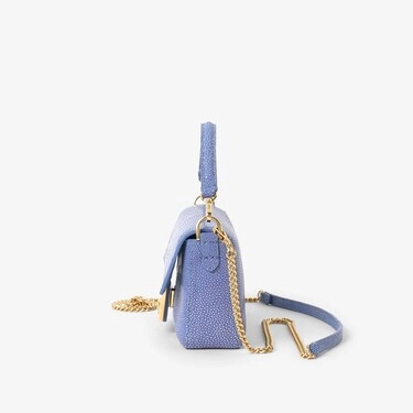 Fendi Baguette Mini In Periwinkle Blue Stingray Leather