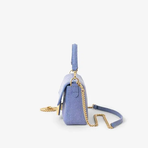 Fendi Baguette Mini In Periwinkle Blue Stingray Leather