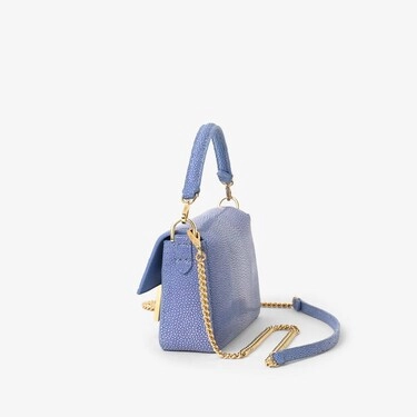Fendi Baguette Mini In Periwinkle Blue Stingray Leather