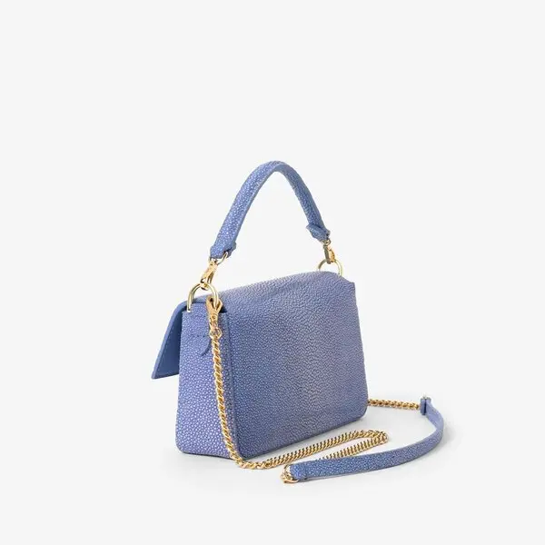 Fendi Baguette Mini In Periwinkle Blue Stingray Leather