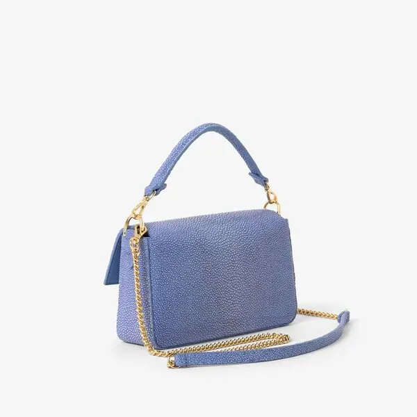 Fendi Baguette Mini In Periwinkle Blue Stingray Leather