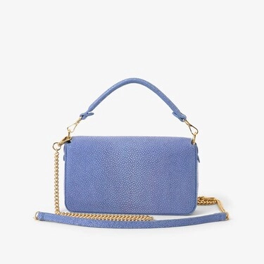 Fendi Baguette Mini In Periwinkle Blue Stingray Leather