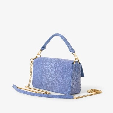 Fendi Baguette Mini In Periwinkle Blue Stingray Leather