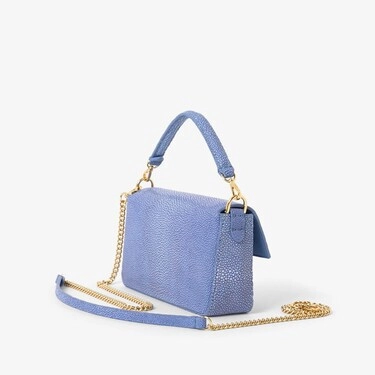 Fendi Baguette Mini In Periwinkle Blue Stingray Leather