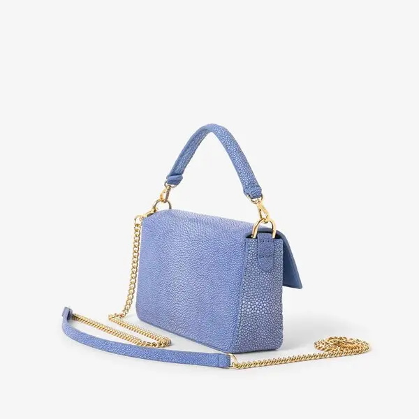 Fendi Baguette Mini In Periwinkle Blue Stingray Leather