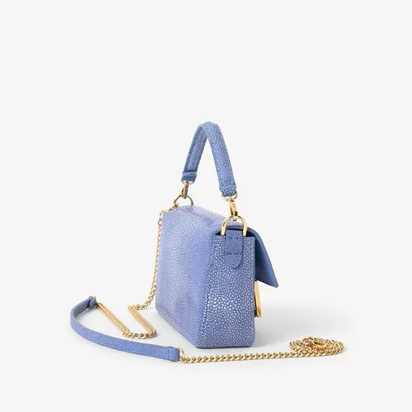Fendi Baguette Mini In Periwinkle Blue Stingray Leather
