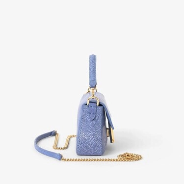 Fendi Baguette Mini In Periwinkle Blue Stingray Leather