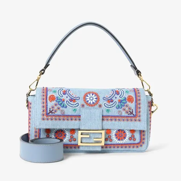 Fendi Baguette Bag In Embroidered Glass Beads And Sequins