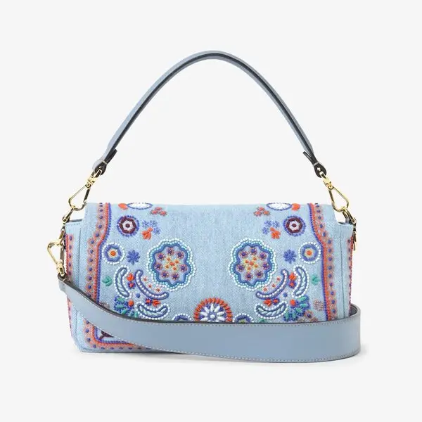 Fendi Baguette Bag In Embroidered Glass Beads And Sequins