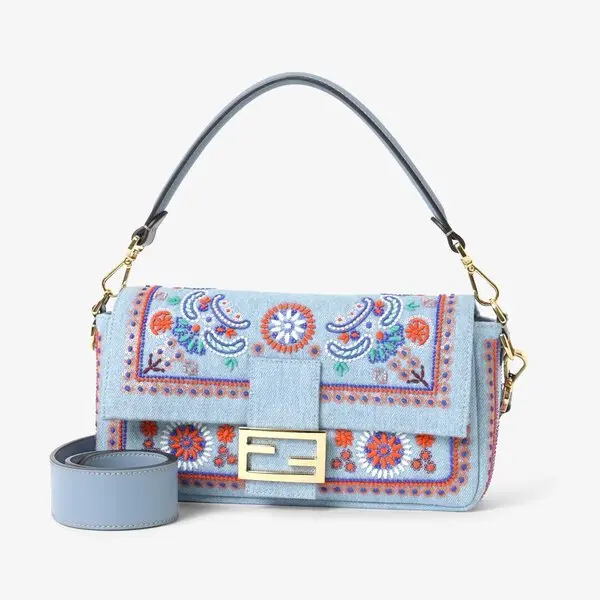 Fendi Baguette Bag In Embroidered Glass Beads And Sequins