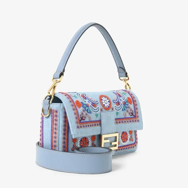 Fendi Baguette Bag In Embroidered Glass Beads And Sequins
