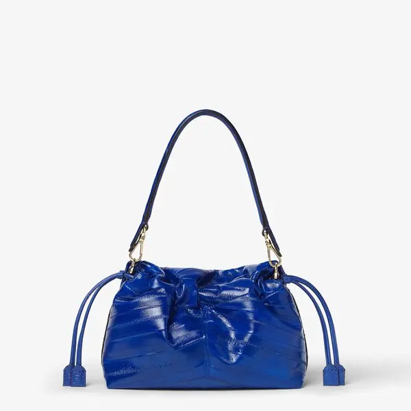 Fendi Baguette Soft Medium Electric Hagfish Leather Bag - Blue