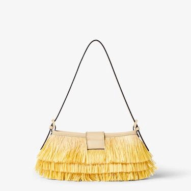 Fendi Baby B. Bag With Raffia-effect Fringes And Selleria Stitching