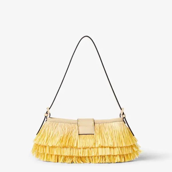Fendi Baby B. Bag With Raffia-effect Fringes And Selleria Stitching